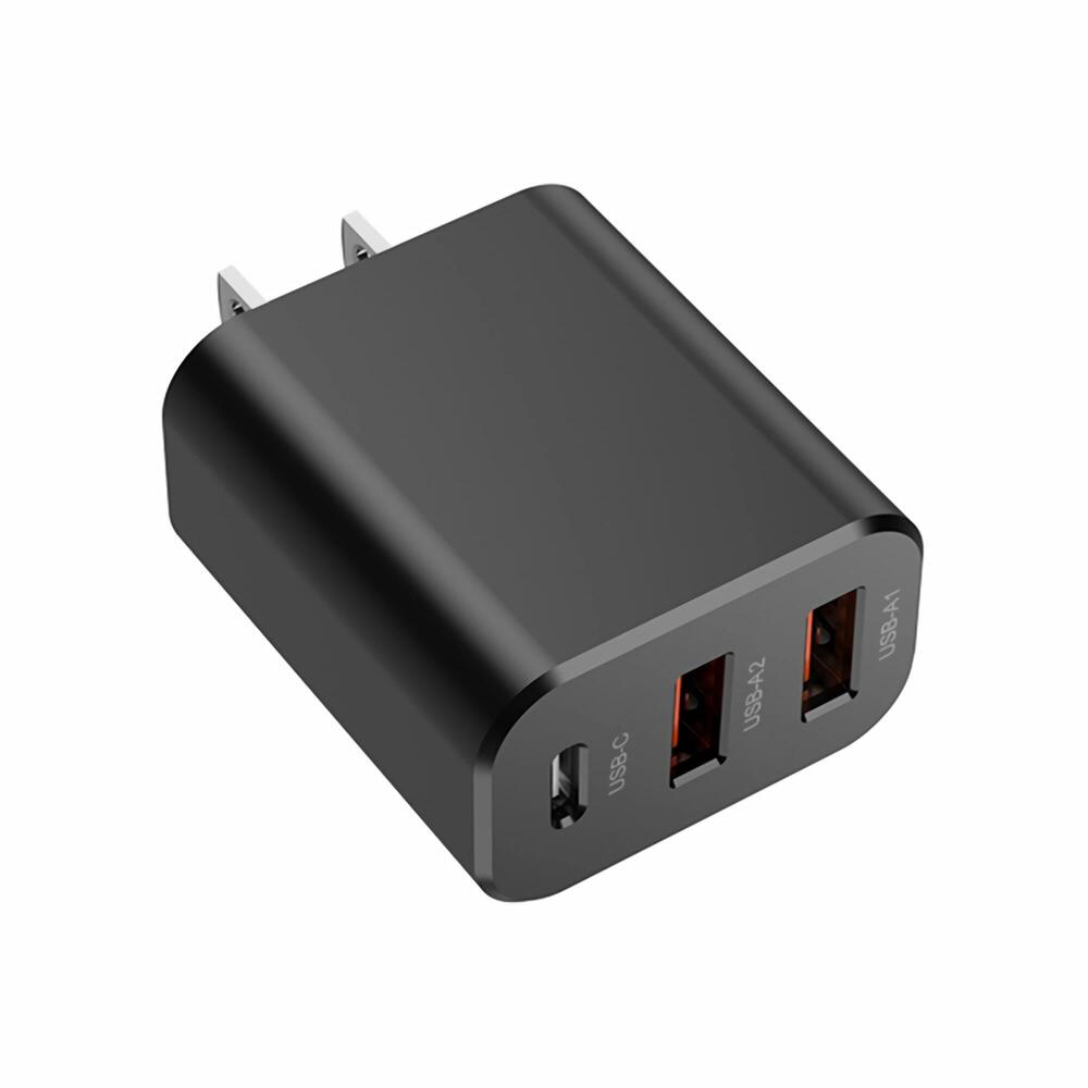 30W GaN USB Charger with 2 USB-A and 1 USB-C Ports
