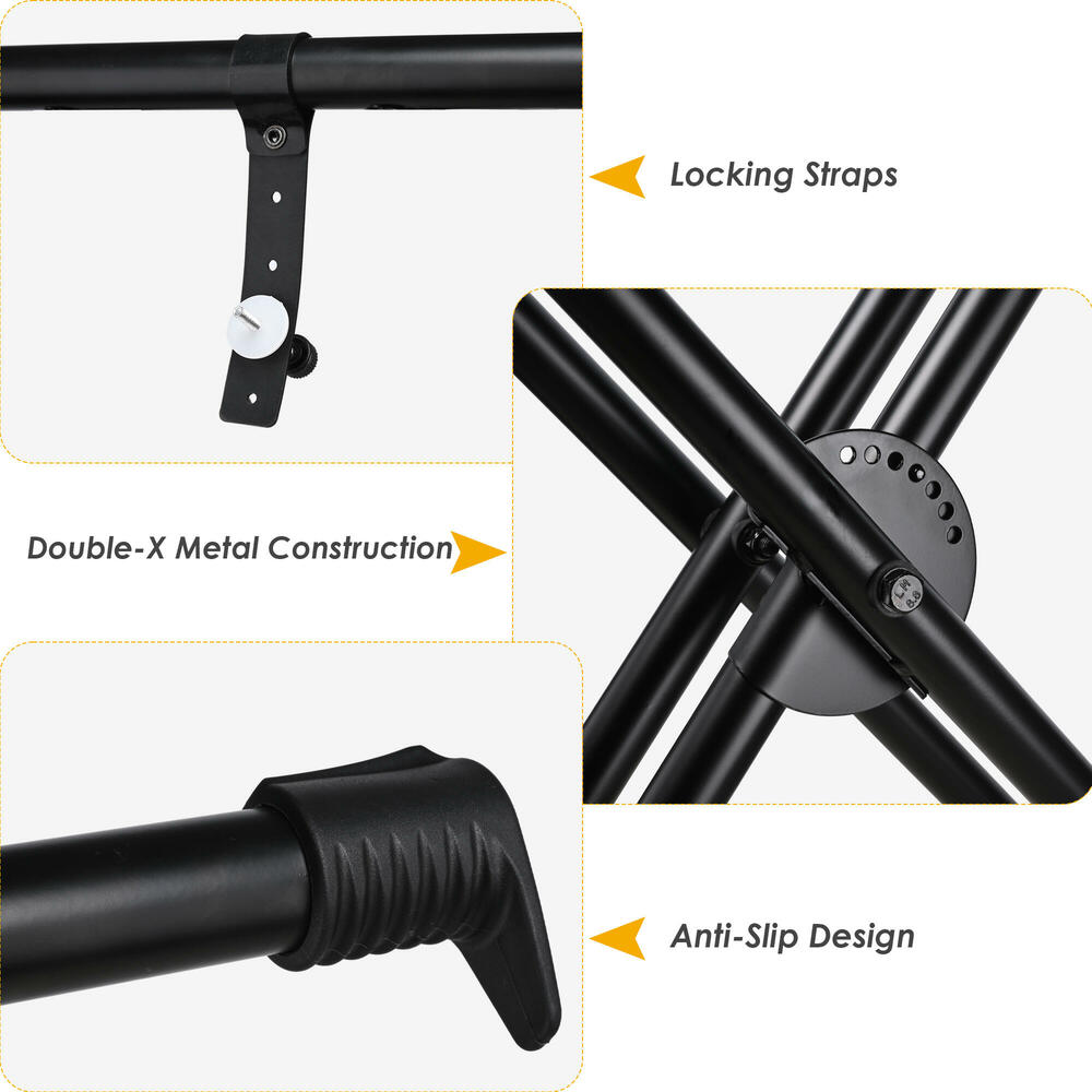 7 Position Height Adjustable Folding Double-Brace X Keyboard Stand ...