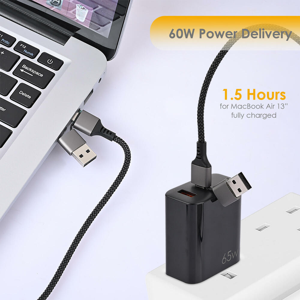 4-in-1 3A USB-C/USB-A to USB-C/Lightning Fast Charging Cable PD 60W ...