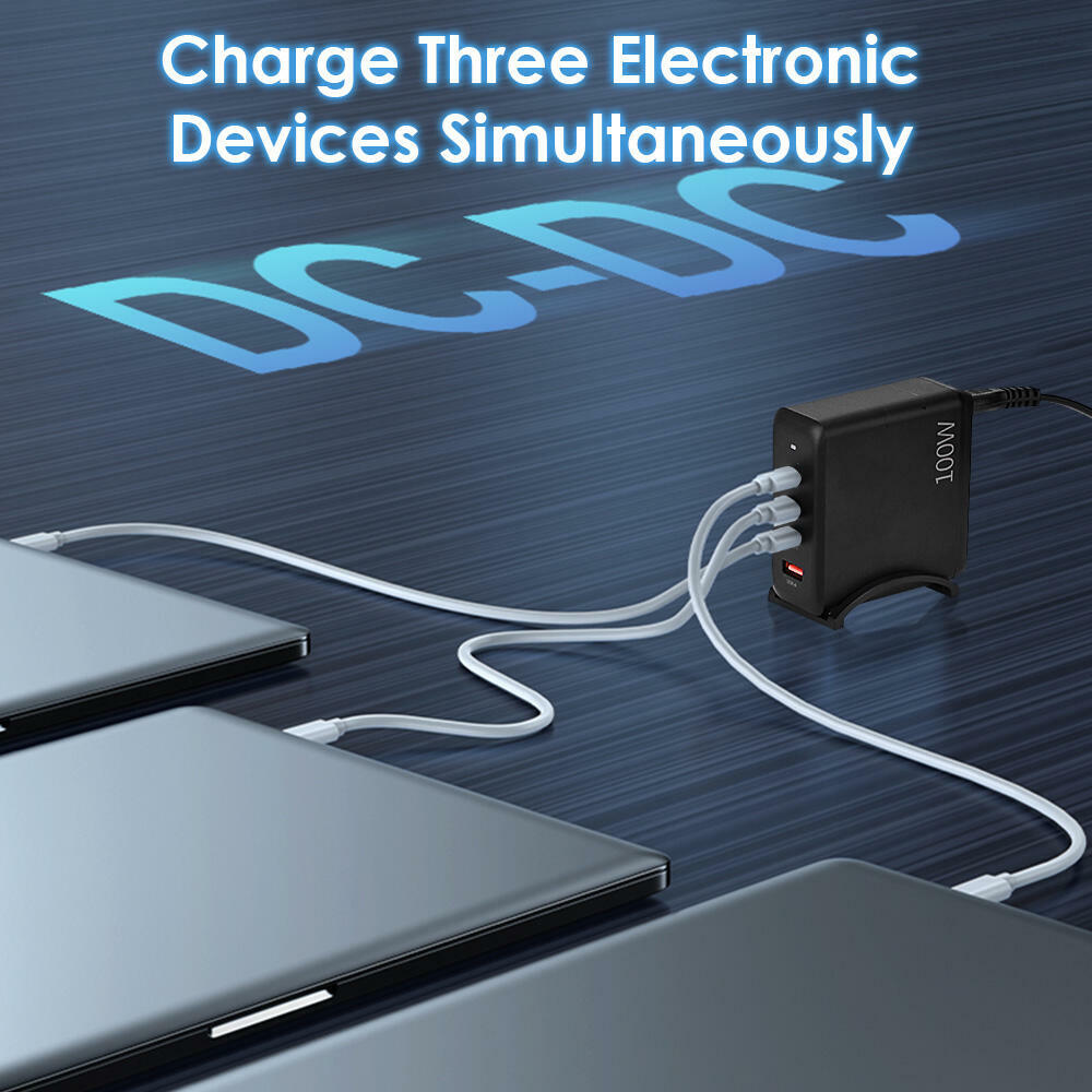 100W GaN 1A+3C USB Desktop Charger 4 Ports USB C Charging Station ...