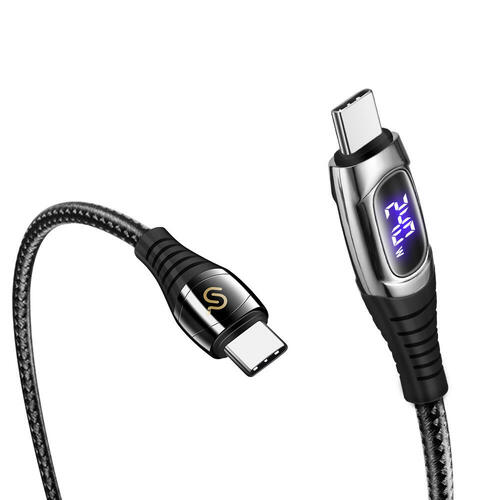 240W(EPR) Fast Charging USB C to USB C Cable with LED Display, Nylon ...