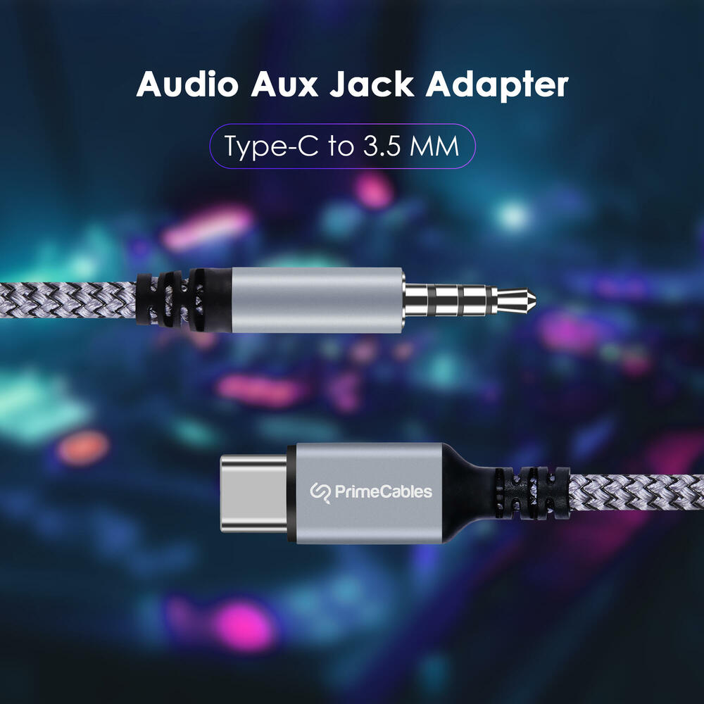 Type-C to 3.5 mm Audio Aux Jack Adapter Male to Male 4 Pole Audio Cable ...