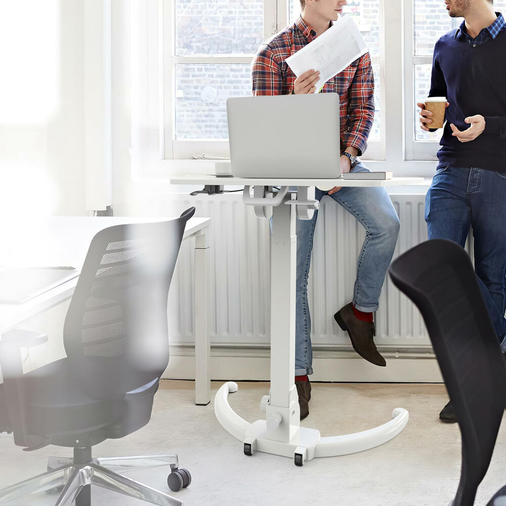 Height Adjustable Mobile Sit Stand Desk for Laptop - PrimeCables