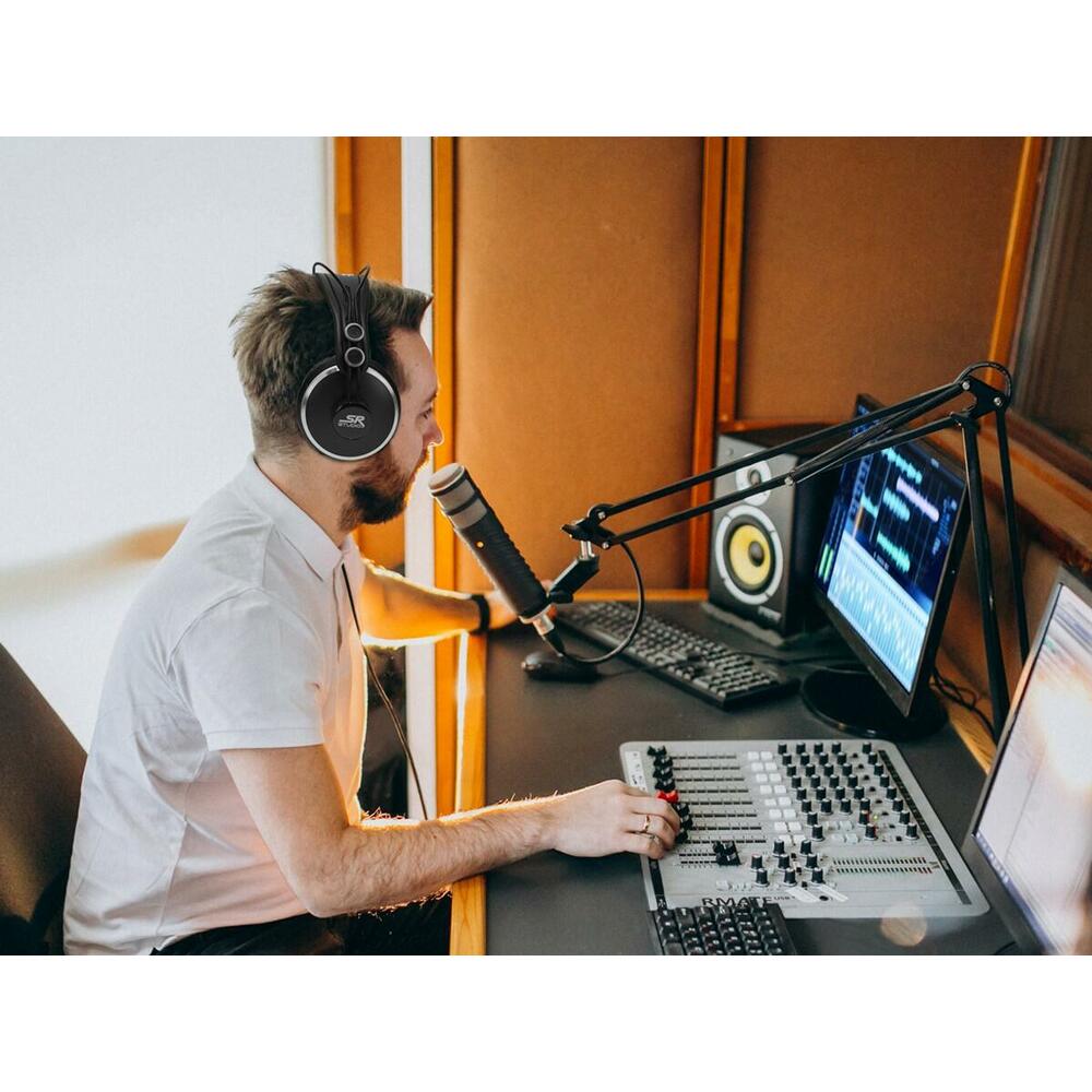 SR Studio by Monoprice Over Ear Closed-Back Pro Monitoring Headphones