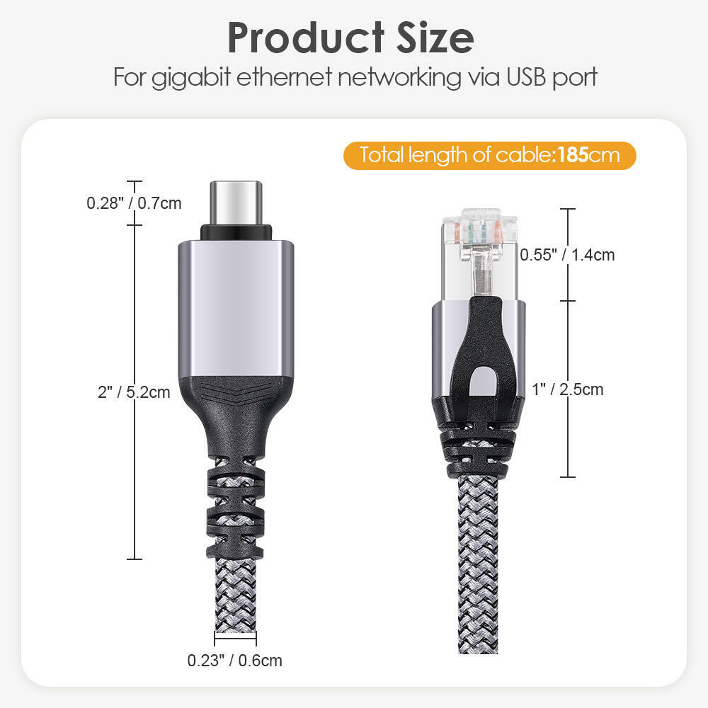 USB-C 3.0 to RJ45 CAT6 FTP Gigabit Ethernet Cable, Directly Connected ...