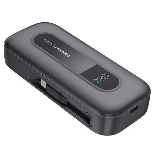 10000mAh Portable Fast Charge Power Bank with Built-in Retractable USB ...
