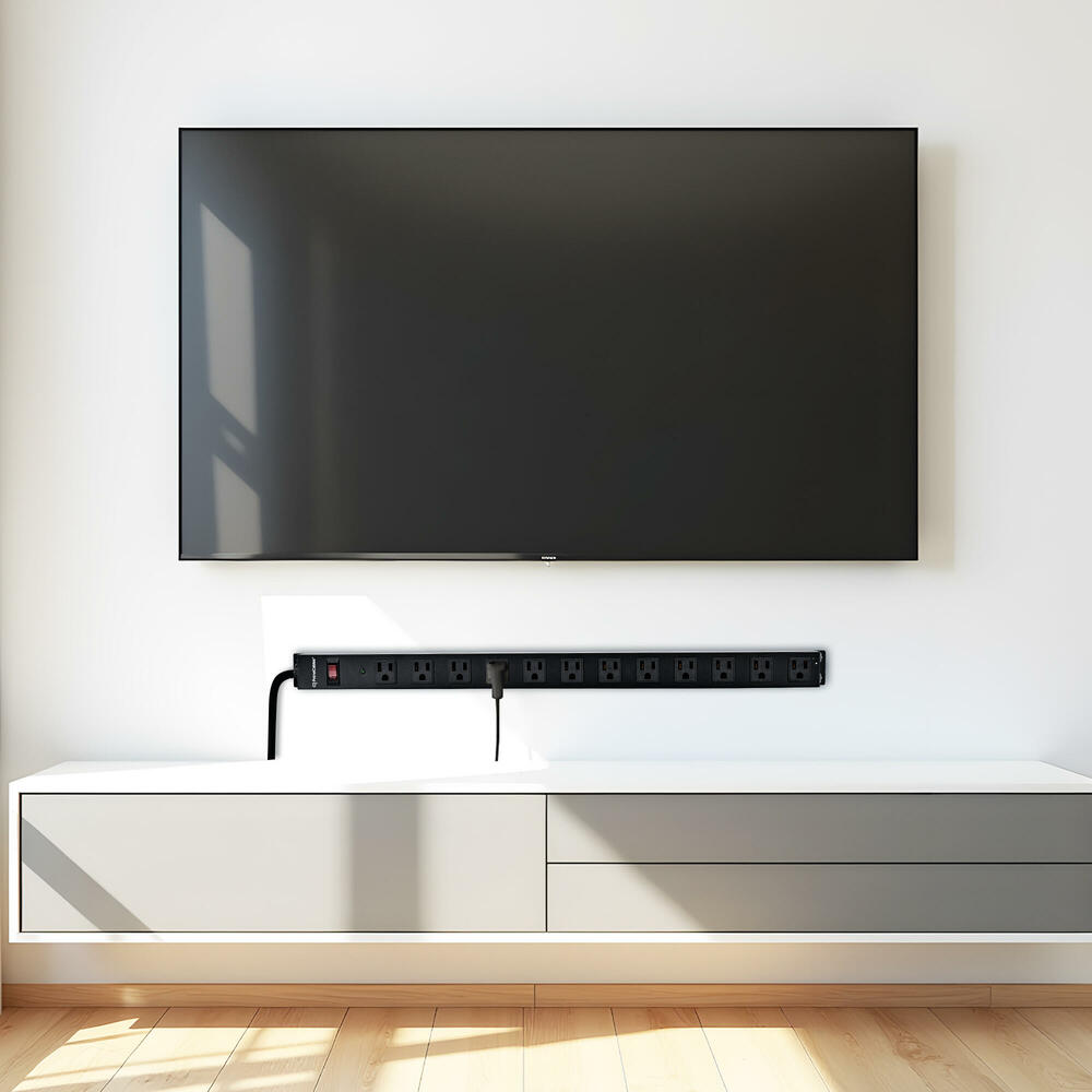 Heavy Duty 12-Outlet Power Strip with 10ft Cord, Wall Mount, 1200J ...