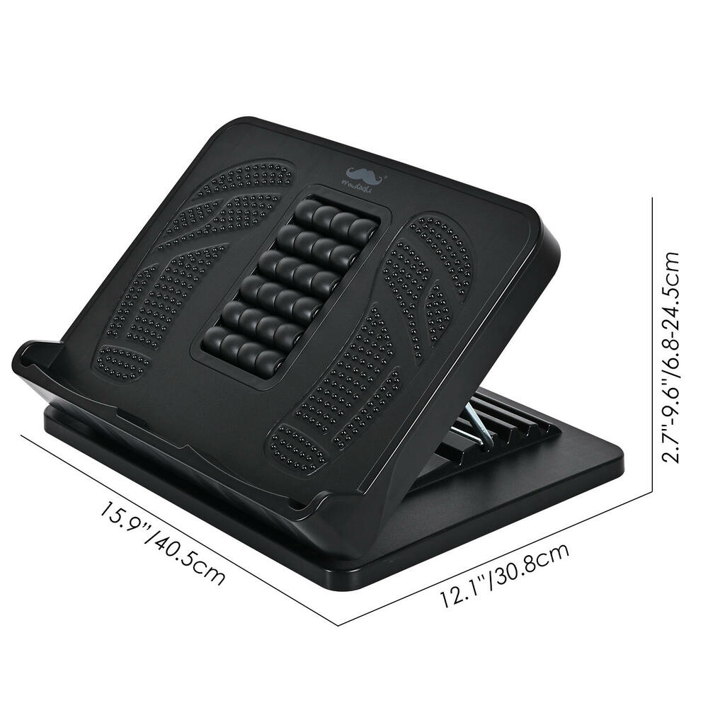 Ergonomic Under-Desk Footrest with Center Massage Roller for Sitting ...