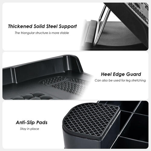 Ergonomic Under-Desk Footrest with Center Massage Roller for Sitting ...