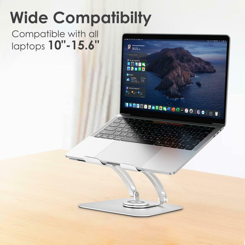 Adjustable Laptop Stand with 360° Rotating Base - PrimeCables