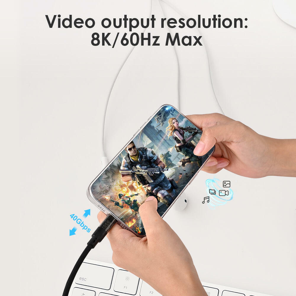 3ft USB4 USB-C to USB-C Cable - 240W, 40Gbps, 8K