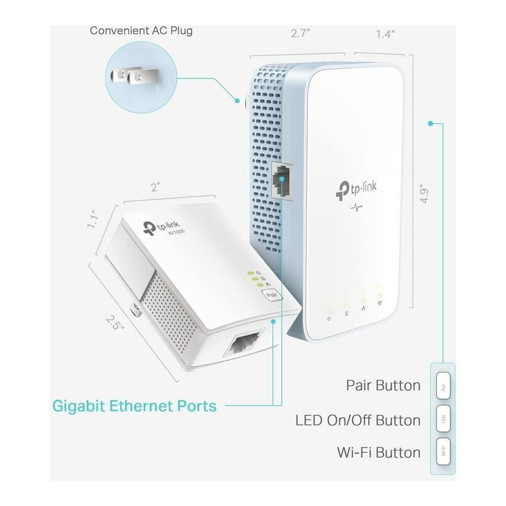 TP-Link TL-WPA7517 KIT AV1000 Gigabit Powerline ac Wi-Fi Kit