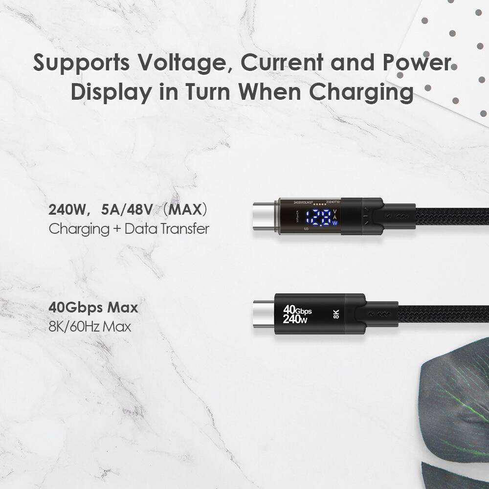 3ft USB4 USB-C to USB-C Cable - 240W, 40Gbps, 8K