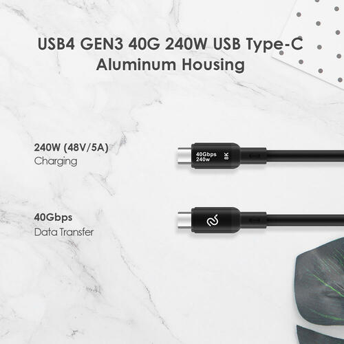 USB4 Gen3 Type-C Cable – 240W Fast Charge – PrimeCables