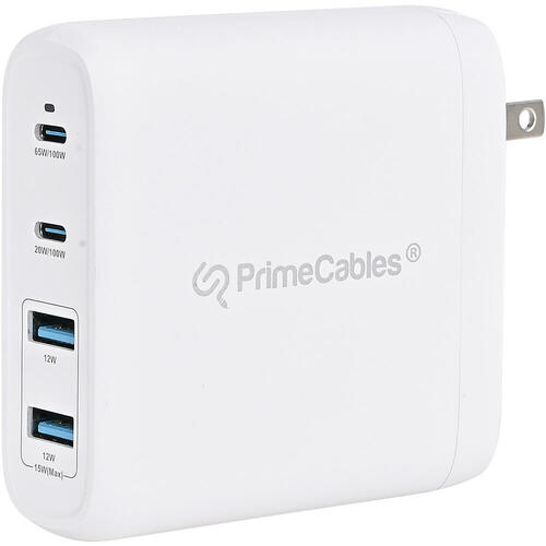 100W GaN Wall Charger with 2 USB-C (100W, 20W) & 2 USB-A Ports (12W ...