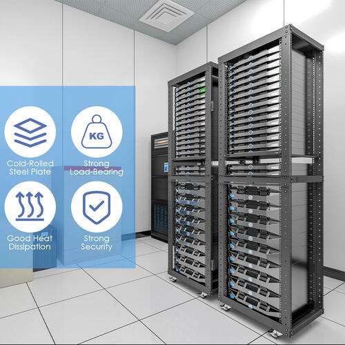 42U Mobile Open Frame Server Rack with Wheels + PDU (6 Outlets ...