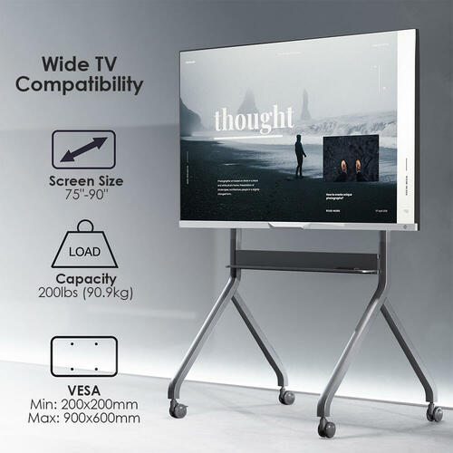 Heavy Duty Electric Lifting Motorized Mobile TV Cart for 75-90 Inch ...