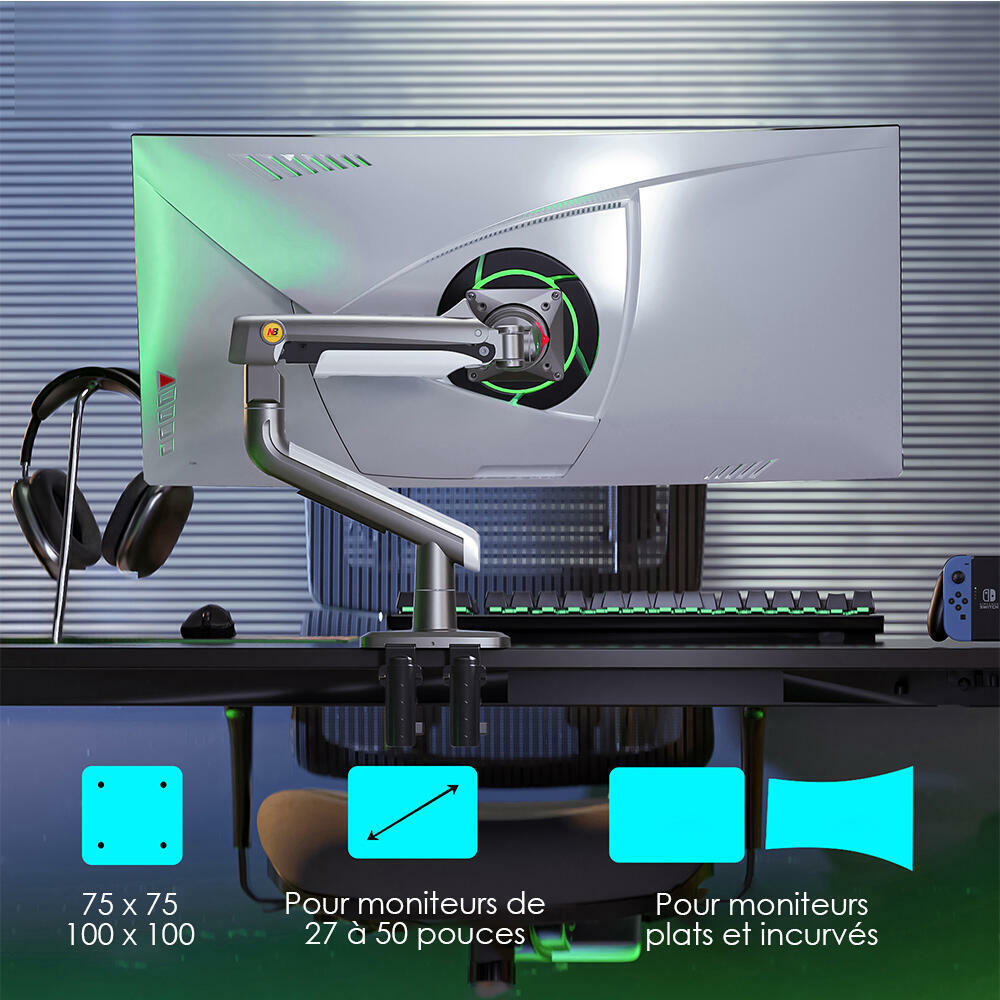 Support de bureau robuste pour moniteur de jeu unique, compatible avec ...