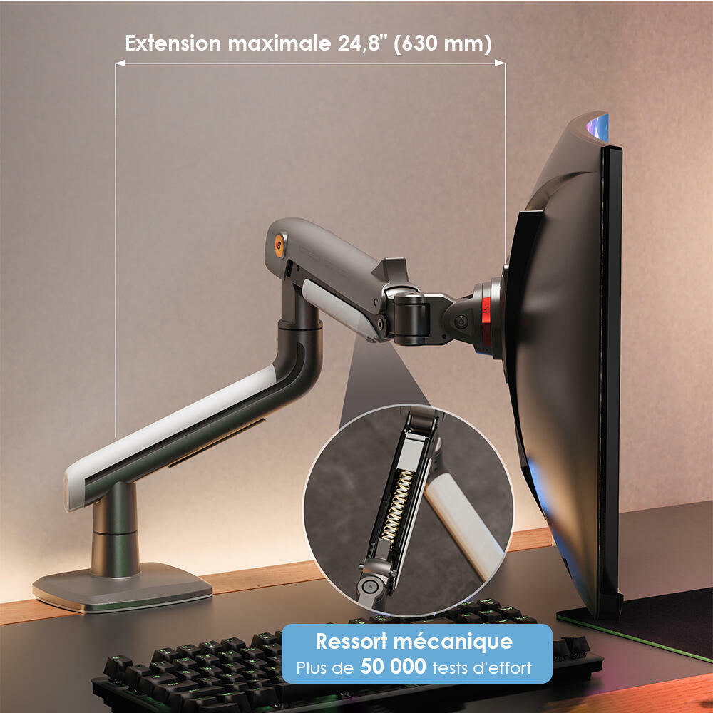 Support de bureau robuste pour moniteur de jeu unique, compatible avec ...