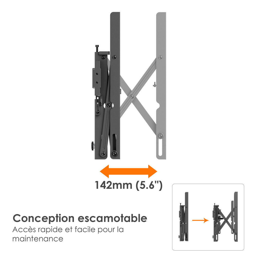 Support mural ajustable pour mur vidéo, compatible avec écrans de 37 à ...