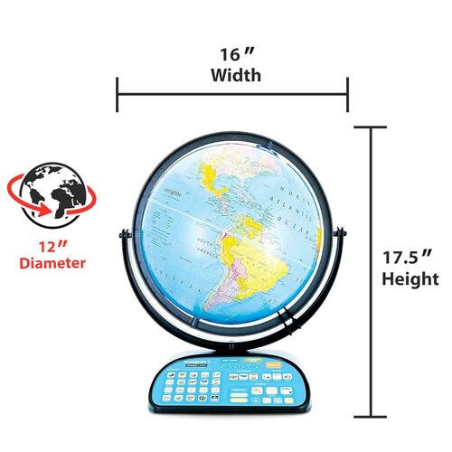 Globe terrestre interactif bleu océan Intelliglobe de 30 cm de diamètre (anglais)
