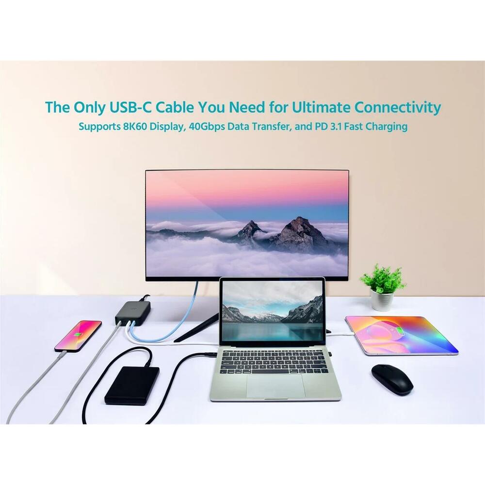 Monoprice USB4 Gen 3 Silicone Cable 3ft