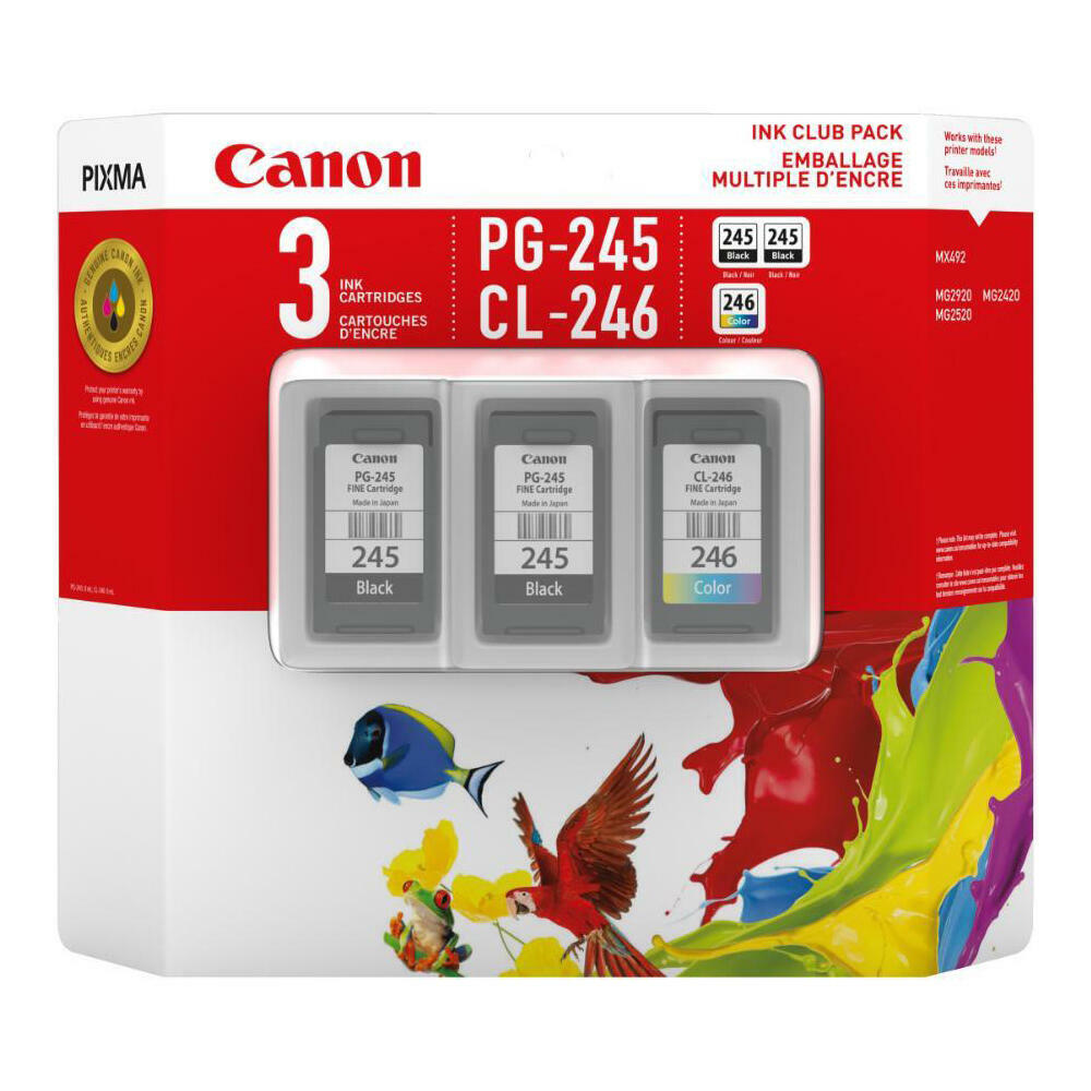 Canon PG-245 CL-246 Original Black and Color Ink Cartridge Combo ...