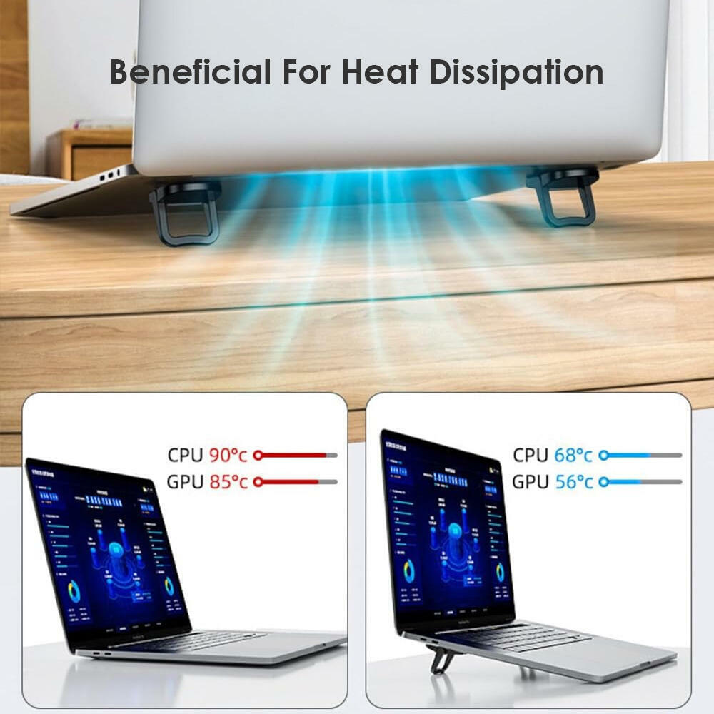 Invisible Laptop Stand Riser Foldable Portable Ventilated Desktop ...