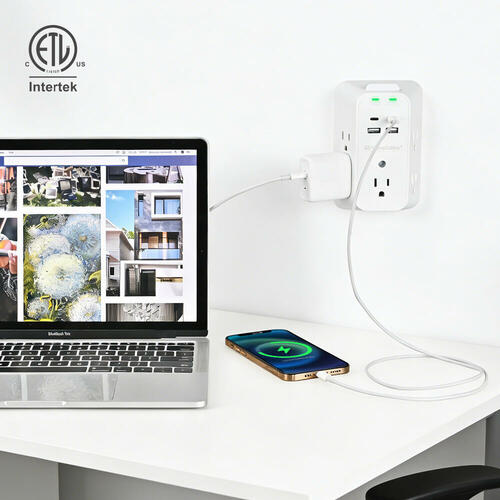 Trapezoid 900J Surge Protector 5-Outlet Extender with 2 USB-C + 2 USB-A ...