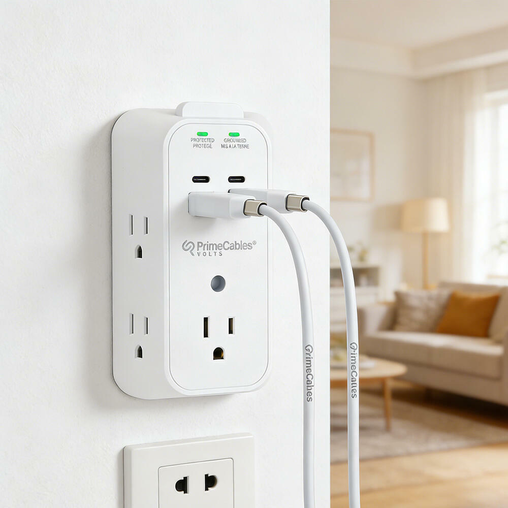 Trapezoid 900J Surge Protector 5-Outlet Extender with 2 USB-C + 2 USB-A ...