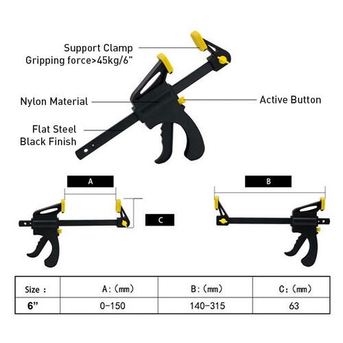 6” Quick Release Bar Clamp with TUV/GS Certificate - Crownman®