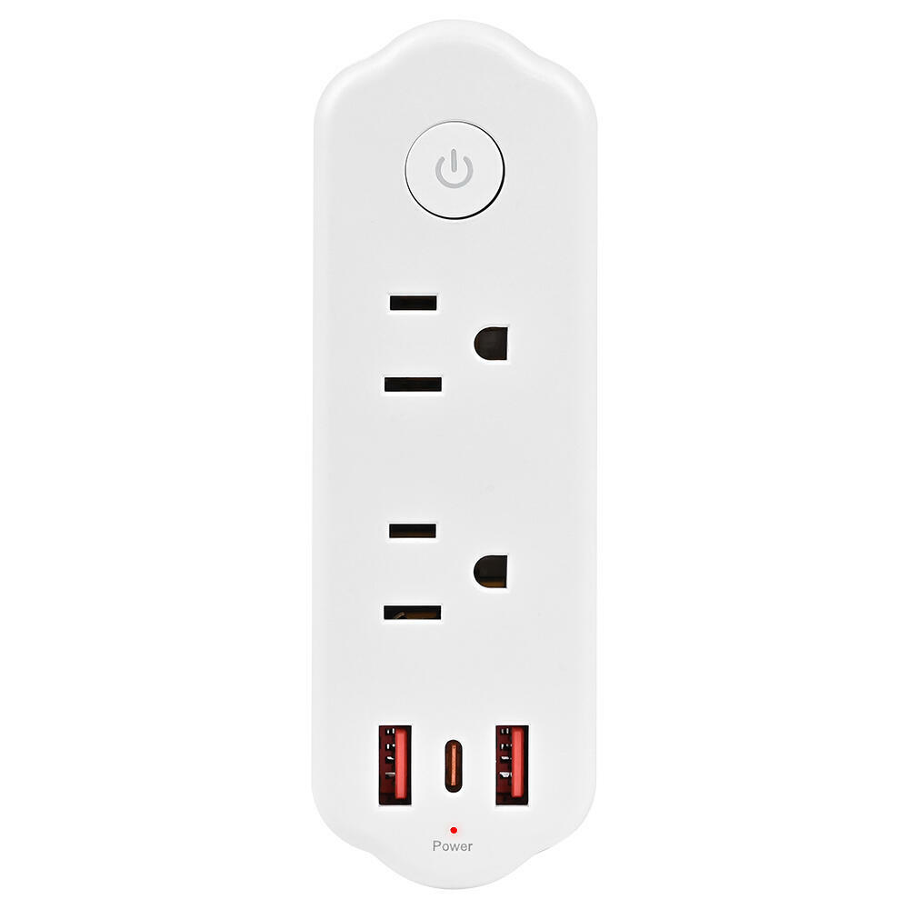 6-Outlet US Surge Wall Socket with 2 USB-A + 1 USB -C & 360° Rotate ...