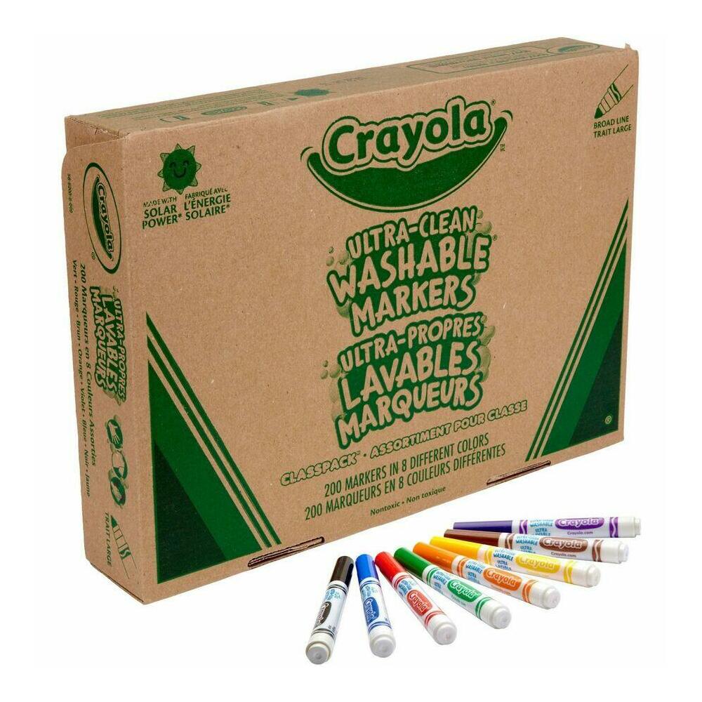 Crayola® Scolaire de marqueurs lavables Ultra-Clean, pointe conique ...