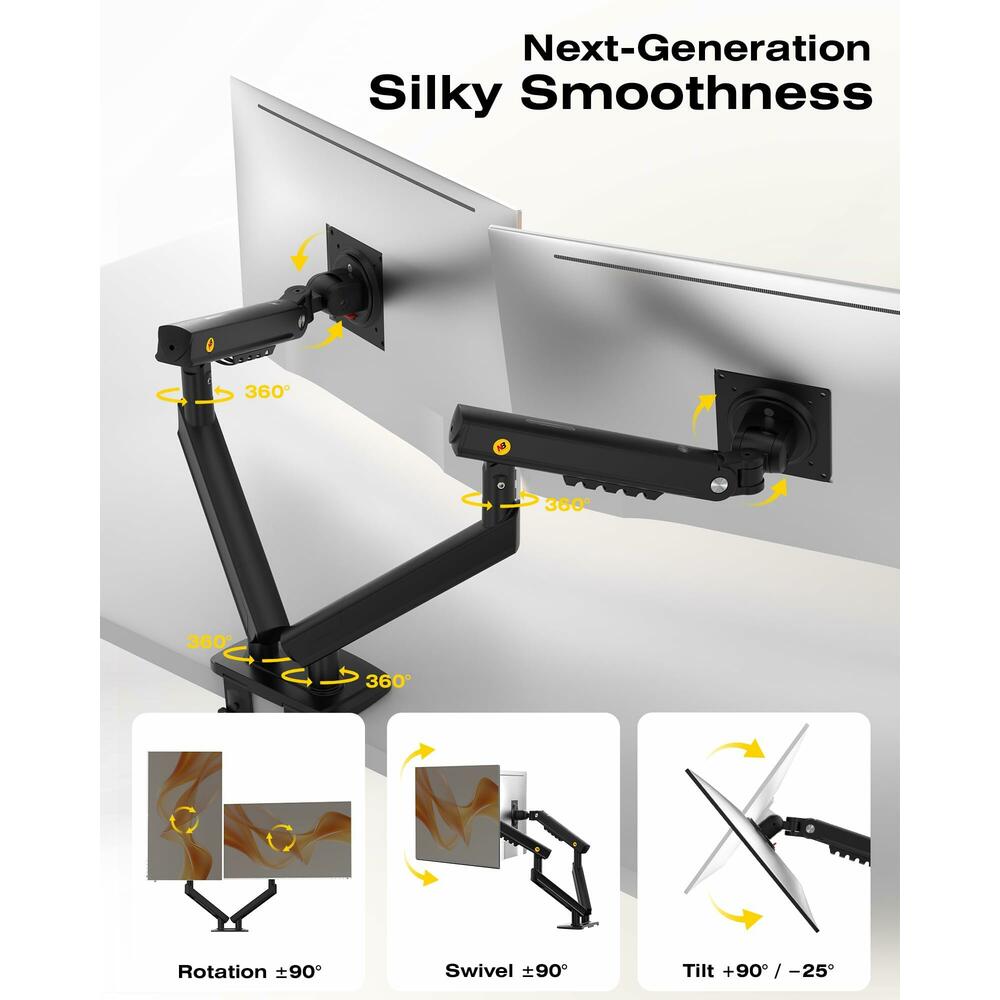 A5C Dual Monitor Arm, Dual Monitor Stand for 17'' to 32“ Screen up to ...