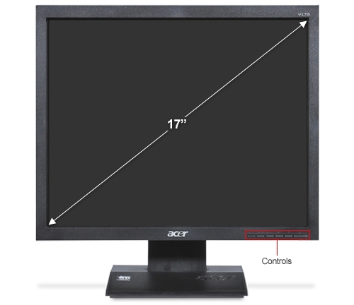 Acer V173 DJb 17" LCD Monitor 1280x1024,20000:1 Dynamic,5ms,VGA,Black