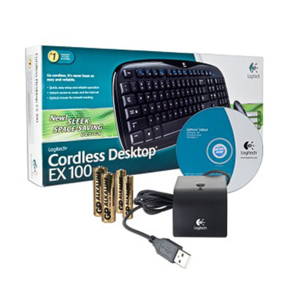 Logitech Ex 100 Desktop Wireless Multimedia Keyboard And Optical Mouse