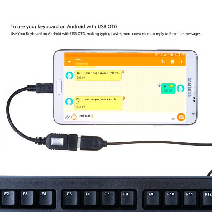 Micro USB 5 Pin OTG Adapter ,15cm - PrimeCables®