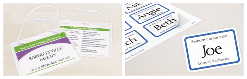 Avery® Laser/Inkjet Hanging Name Badge Kit, 4" x 3", Clear