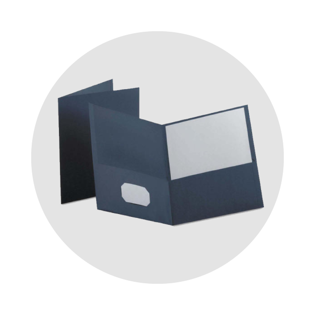 Laminated Cardboard Duo-Tang, 3 fasteners, 2 inside pockets, 80 sheets ...