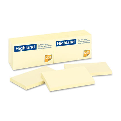 3M Highland™ Self-Sticking Note, 3" x 5", 12/Pack