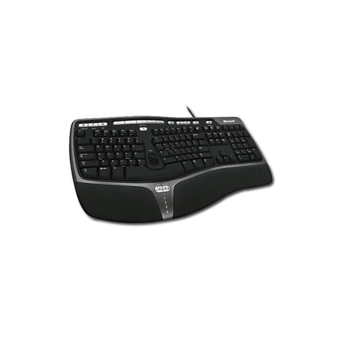 Microsoft 4000 Natural Ergonomic 108-Key USB Multimedia Keyboard Black ...