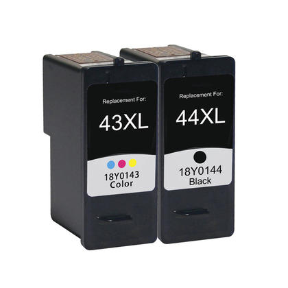 Lexmark 43XL 44XL Remanufactured Black and Color Ink Cartridge Combo