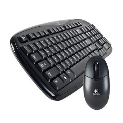 Logitech EX 100 Desktop Wireless Multimedia Keyboard & Optical Mouse ...