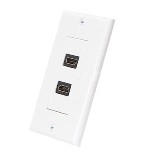 Two-Piece Inset Wall Plate with 90 Degree Ports for High Speed HDMI® w ...