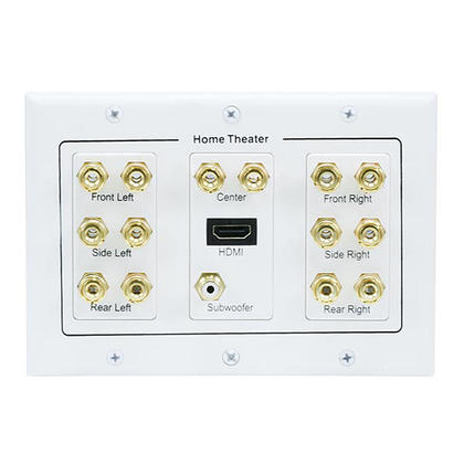 3-Gang 7.1 Surround Sound Distribution Wall Plate with HDMI - Monoprice®