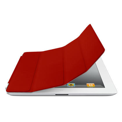 Magnectic Smart Cover Case for the New iPad & iPad 2, Red (Free Crystal ...