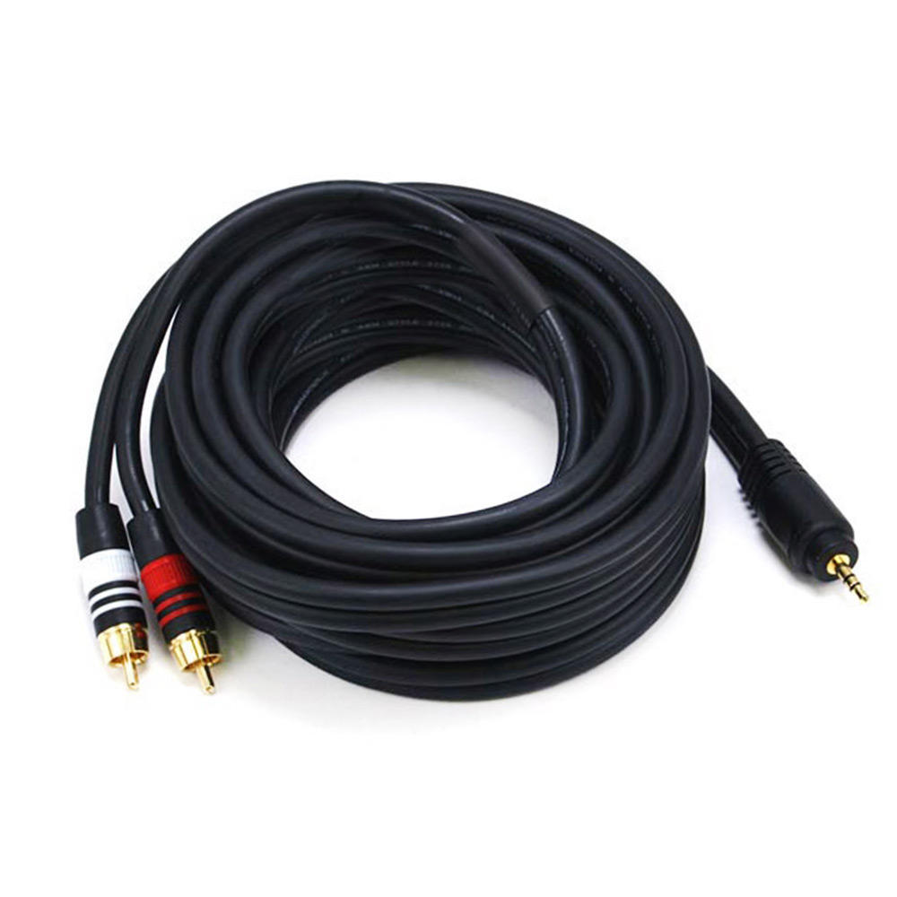 Premium 3.5mm Stereo Male to 2RCA Male 22AWG Cable (Gold Plated ...