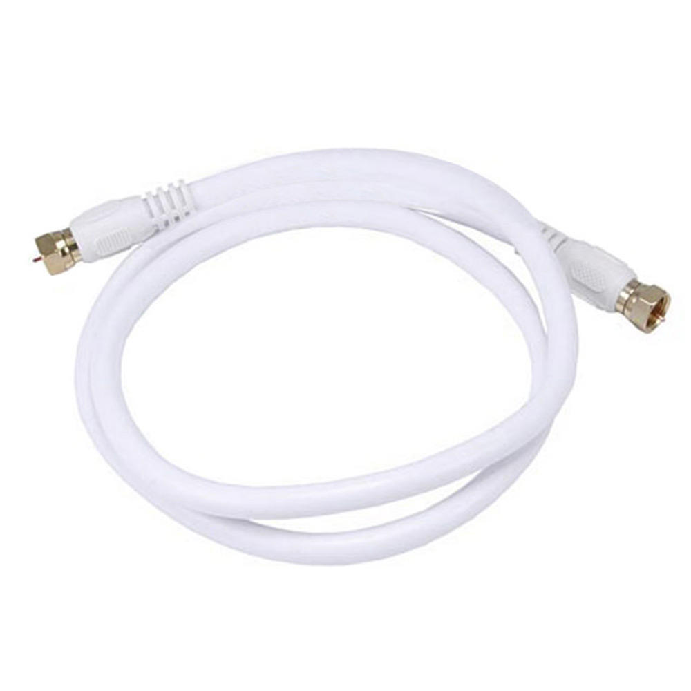 RG6 (18AWG) 75Ohm, Quad Shield, CL2 Coaxial Cable with F Type Connector ...