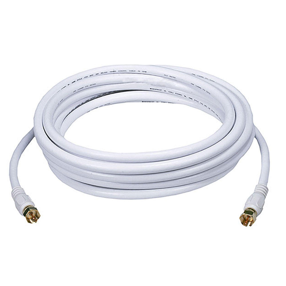 RG6 (18AWG) 75Ohm, Quad Shield, CL2 Coaxial Cable with F Type Connector ...