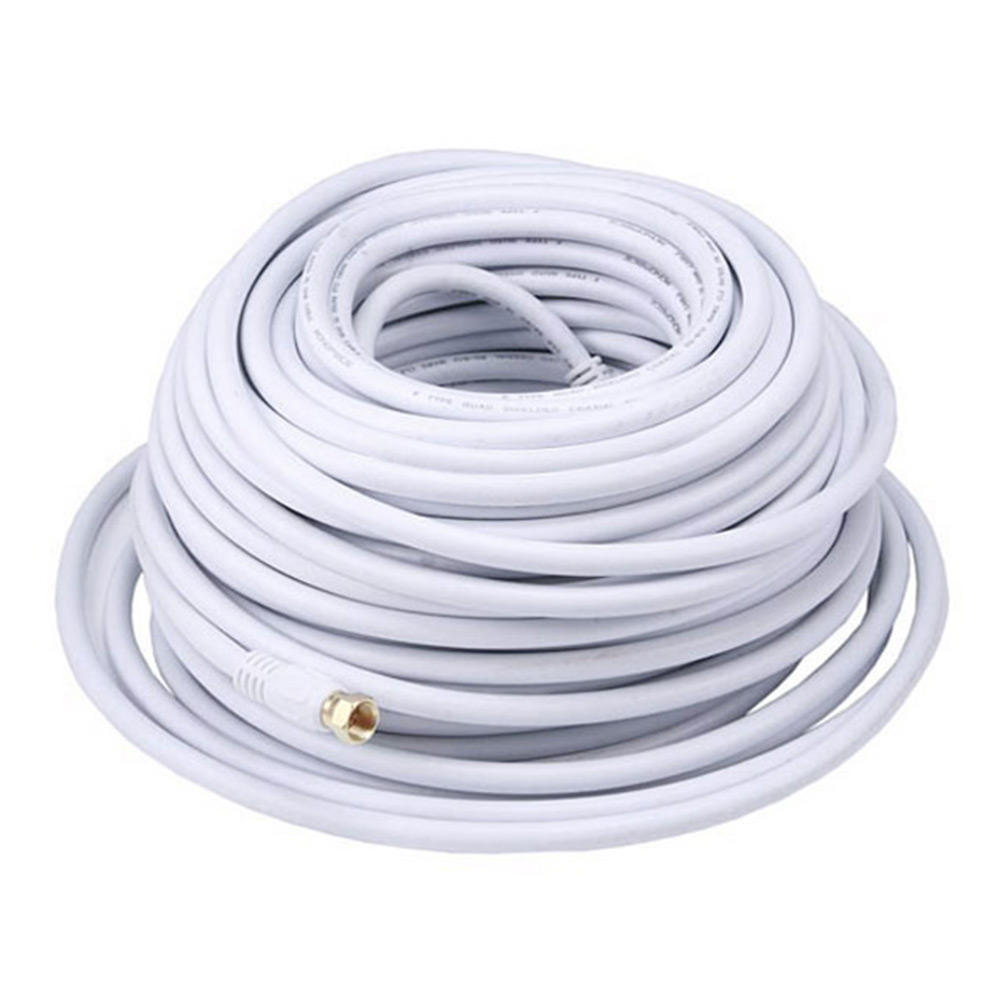 RG6 (18AWG) 75Ohm, Quad Shield, CL2 Coaxial Cable with F Type Connector ...